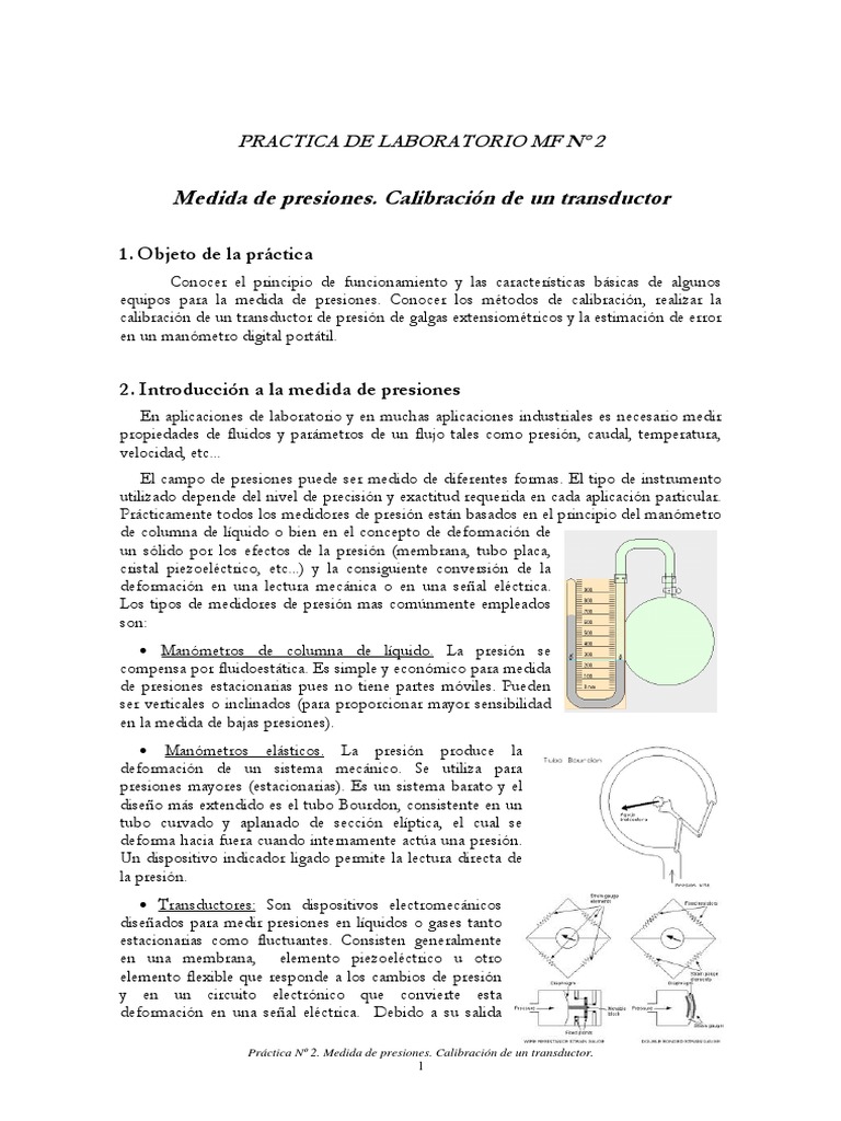 PRACTICA MF 2 Medida de Presiones v2 | PDF