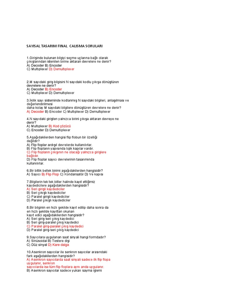 Dokumen - Tips - Sayisal Tasarim Final Calisma Sorulari | PDF