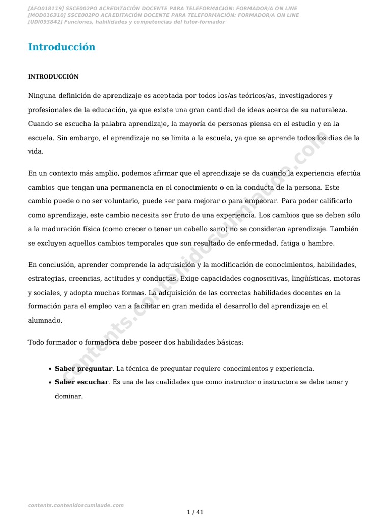 Ud2 Funciones, Habilidades y Competencias Del Tutor-Formador | PDF | Motivación | Motivacional