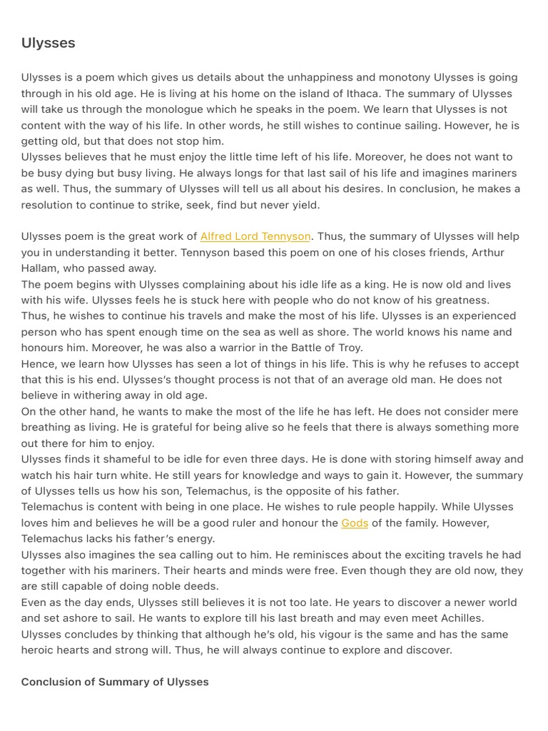 Ulysses | PDF | Odysseus