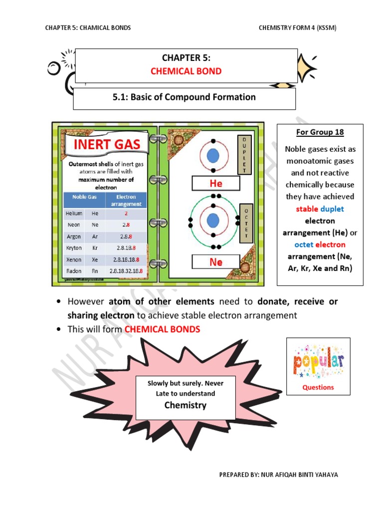 Chemistry Bonds for Form 4 Students | PDF | Chemical Bond | Chemical ...