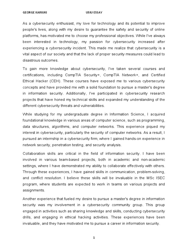 GK Essay Usiu. | PDF | Computer Security | Security