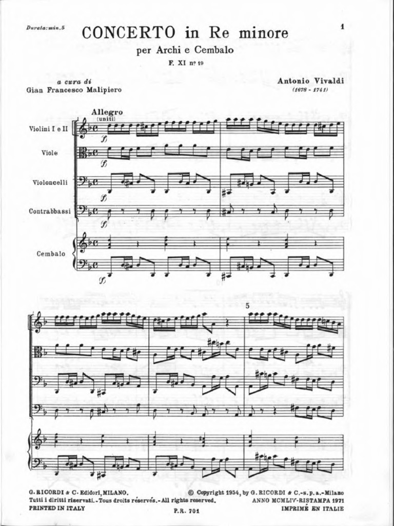 Vivaldi-Concerto RV 127 in Re Minore | PDF