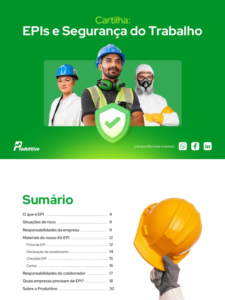 Cartilha EPIs E Seguran a Do Trabalho PDF PDF Seguran a E Sa de