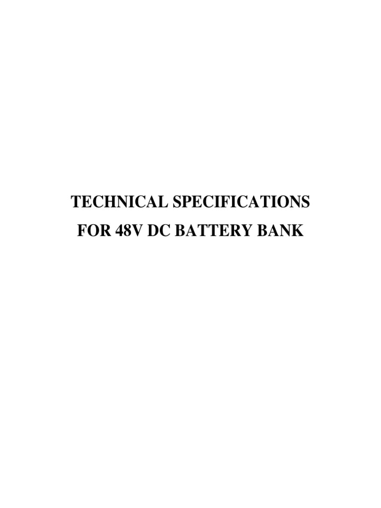 48V Battery Bank Specification | PDF