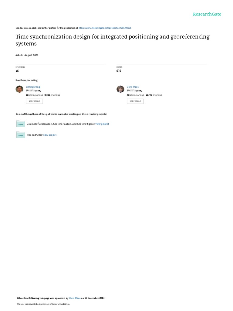 Time Synchronization Design For Integrated Positio | PDF | Inertial Navigation System | Kalman ...