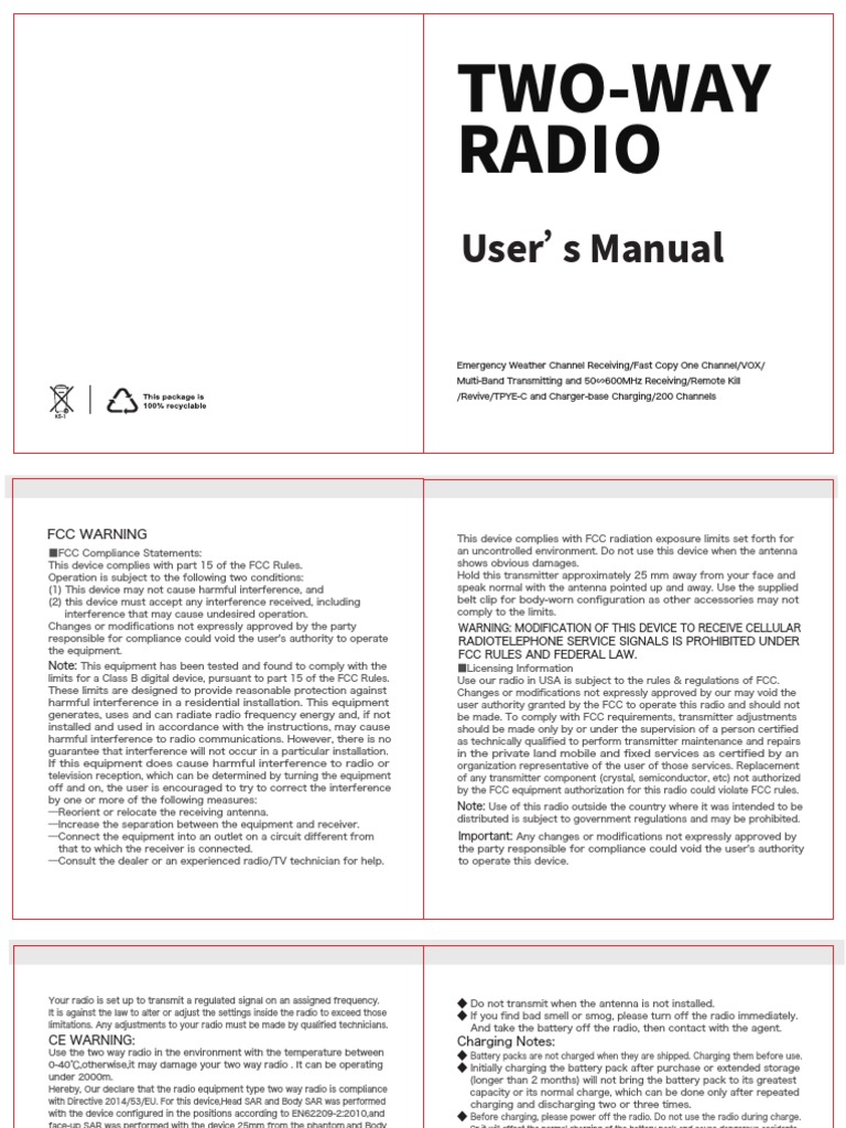 UV-K5 Radio Manual | PDF | Radio | Electromagnetic Interference