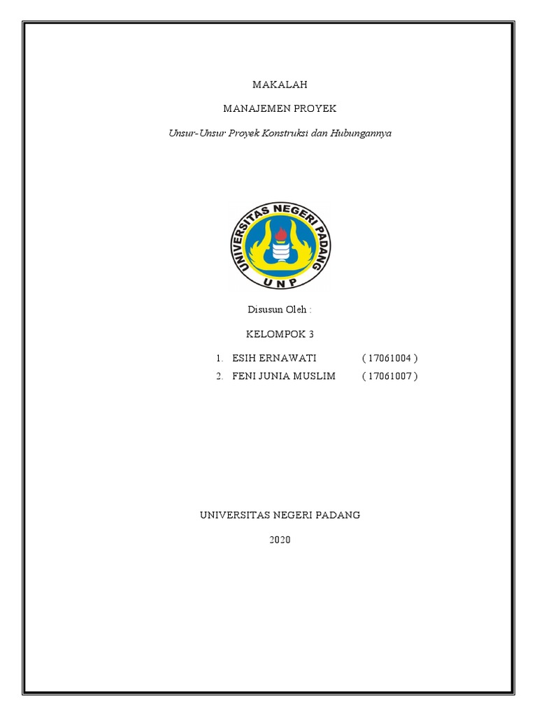 Makalah Manajemen Proyek Kelompok 3 | PDF Makalah Manajemen Proyek Kelompok 3 | PDF