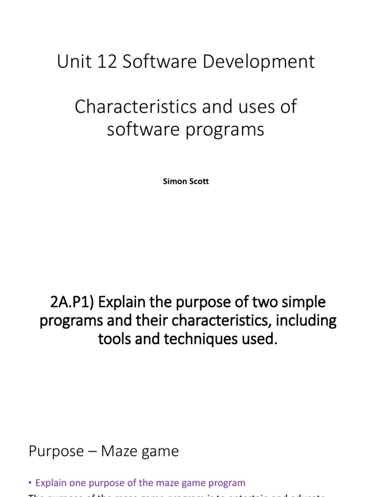 Unit 12 Software Development Assignment 1 Simon Scott | PDF | Computer Program | Programming