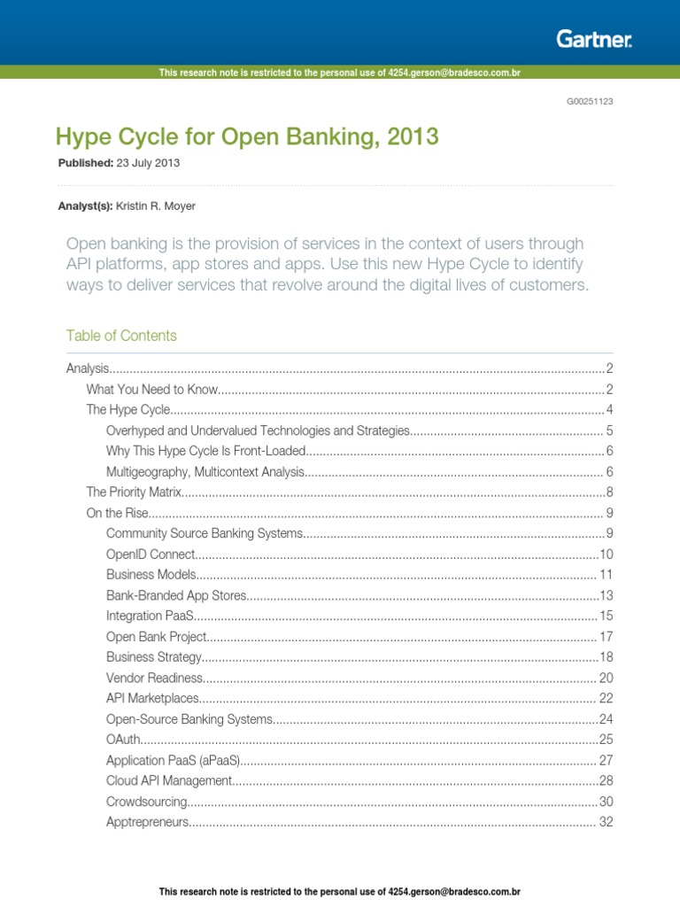 Hype Cycle For Open Banking 251123 | PDF | Business Model | Mobile App