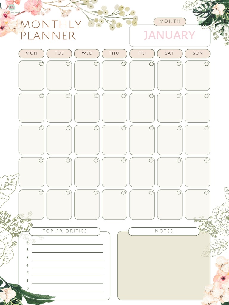ELC Monthly Planner | PDF