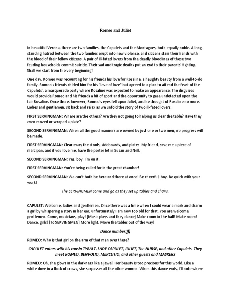 Romeo and Juliet Script | PDF