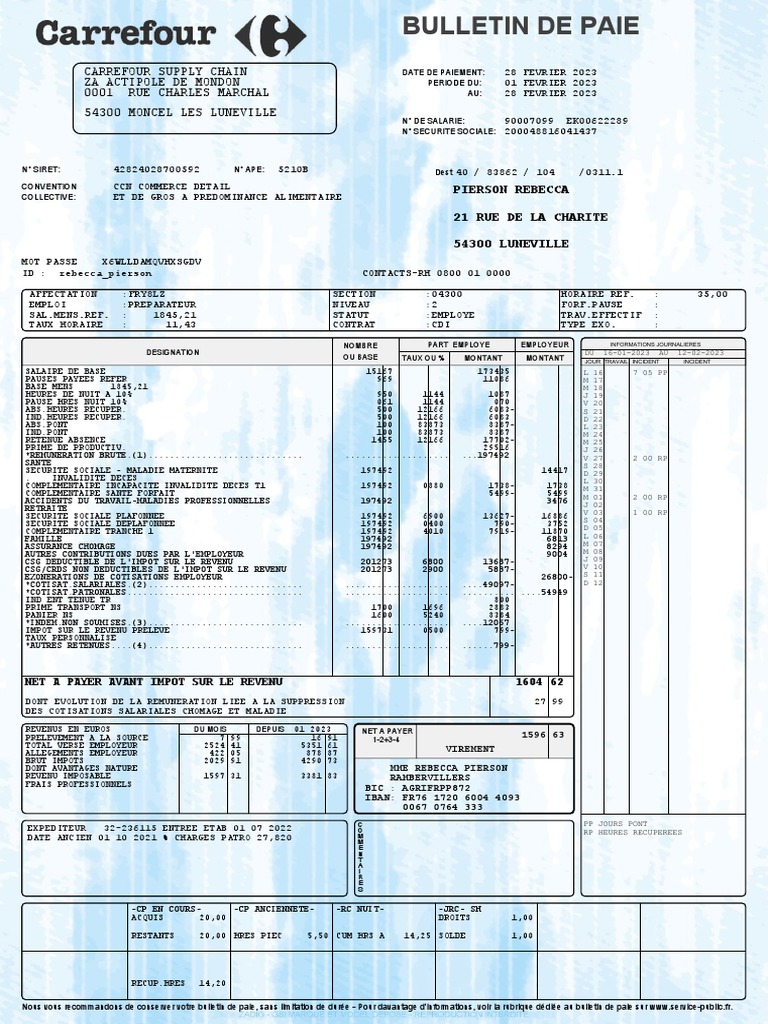 Periode 202302 - Matricule 90007099 | PDF