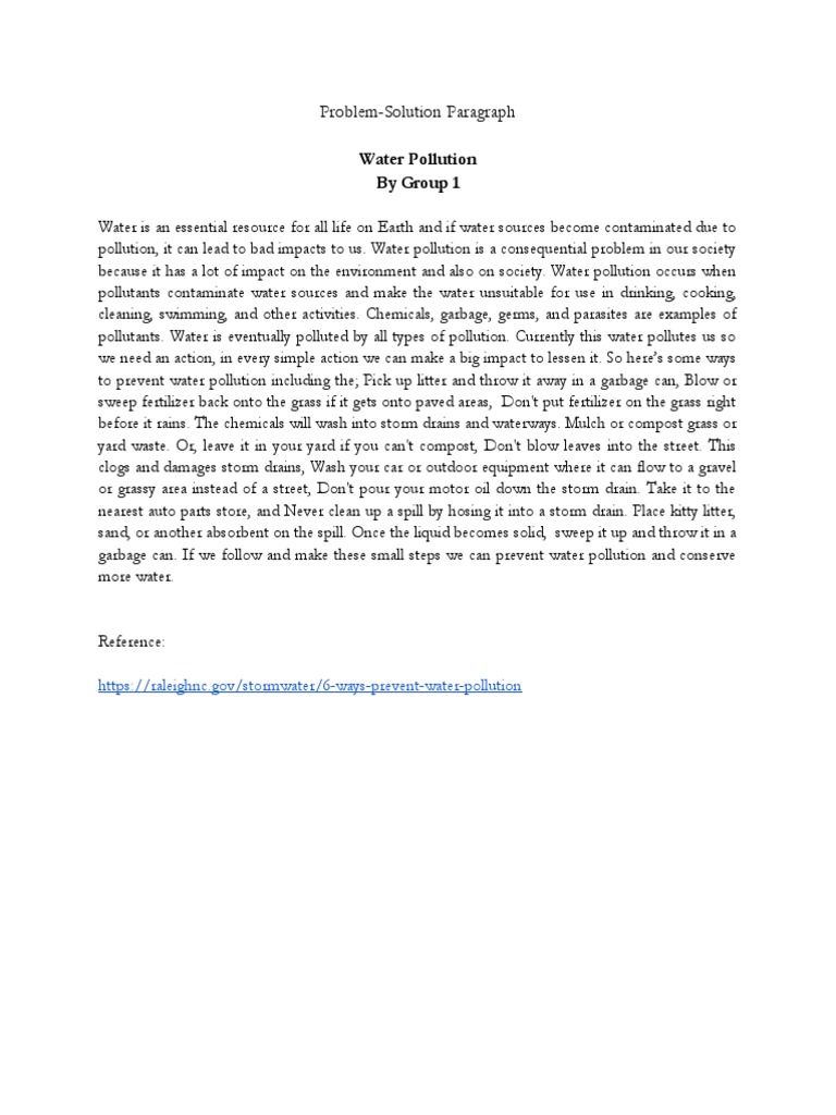 Problem-Solution Paragraph | PDF