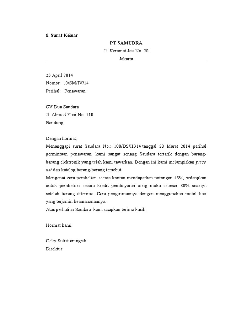 Dokumen - Tips - Contoh Surat Masuk Dan Surat Keluar | PDF