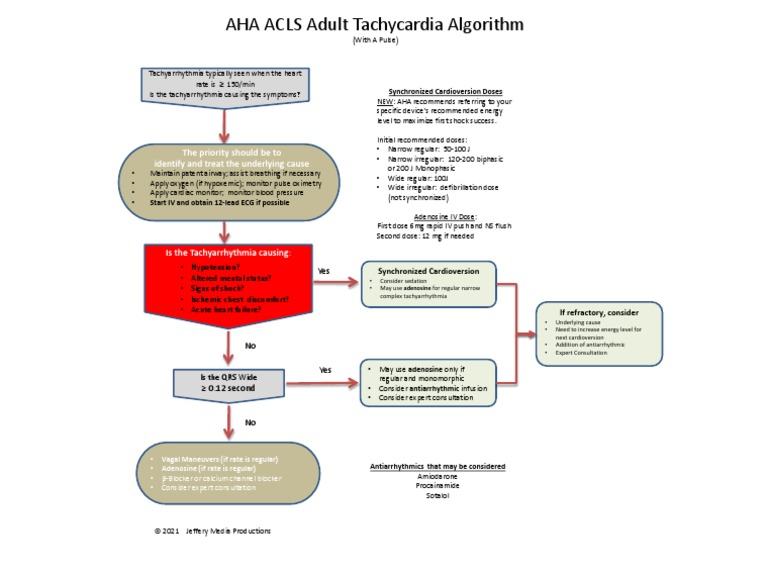 AHA Adult Tachycardia Algorithm Guide | PDF | Cardiovascular Diseases ...