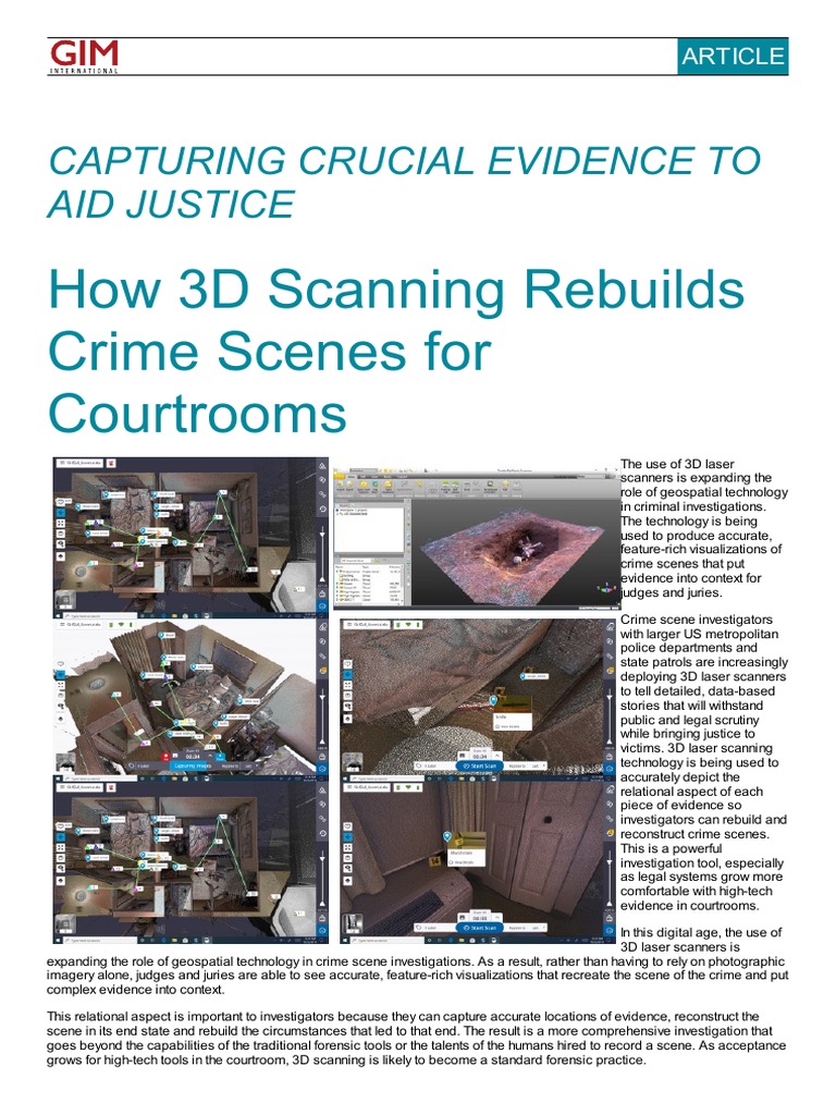 3D Scanning Enhances Crime Scene Evidence | PDF | Image Scanner | 3 D ...