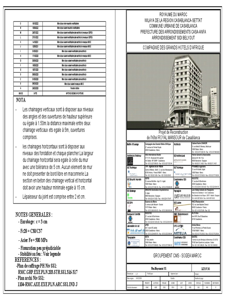 Plan Maçonnerie Hôtel Royal Mansour | PDF | Maçonnerie | Conception ...