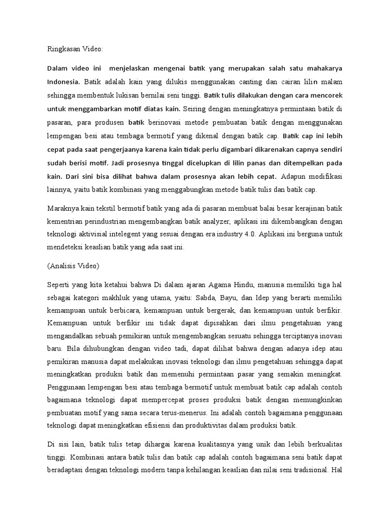 Ringkasan Video-1 | PDF