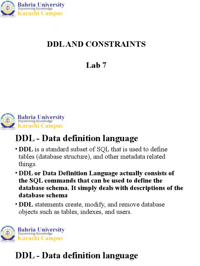DBMS LAB 6 DDL and Constraints 12042022 023404am 29032023 085018am | PDF | Relational Database ...
