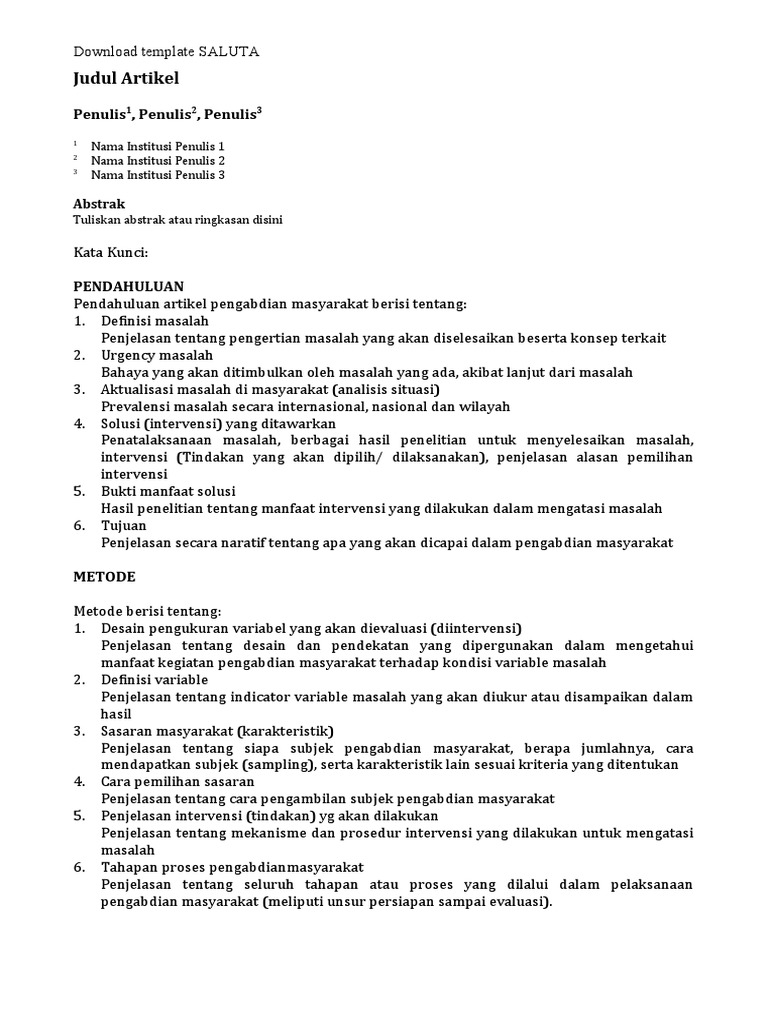 Template Manuskrip SALUTA | PDF