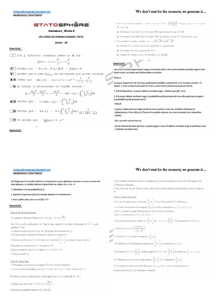 Concours Blanc - ISE - L - AS - EAMAU - EAMAC | PDF