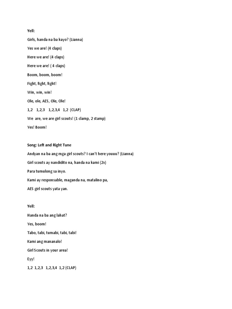 GSP Yell and Song | PDF GSP Yell and Song | PDF