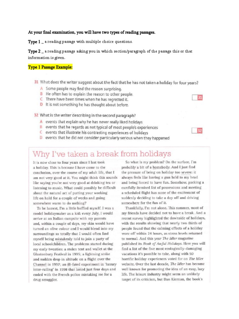 Reading Passages | PDF