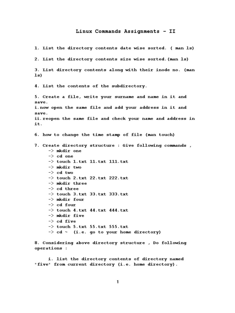 2 Linux Commands Assignment II | PDF