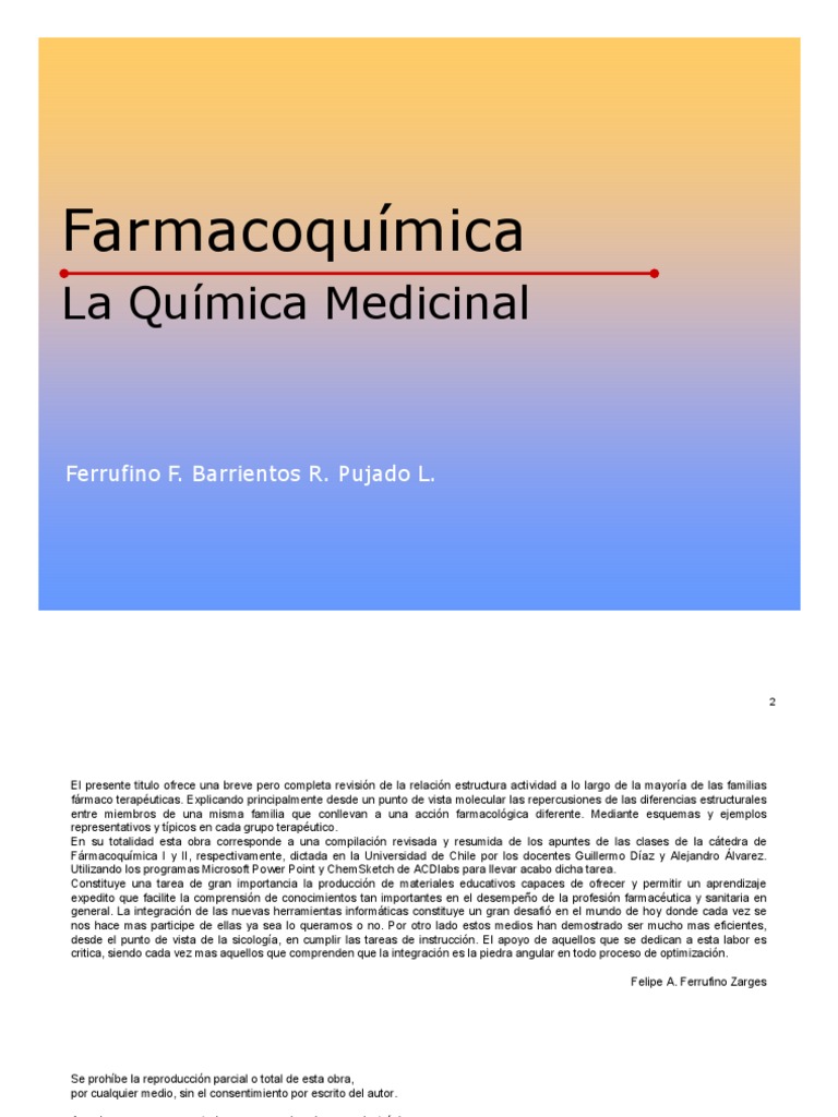 FARMACOQUÍMICA La Química Medicinal - Ferrufino F, Barrientos R. | PDF ...