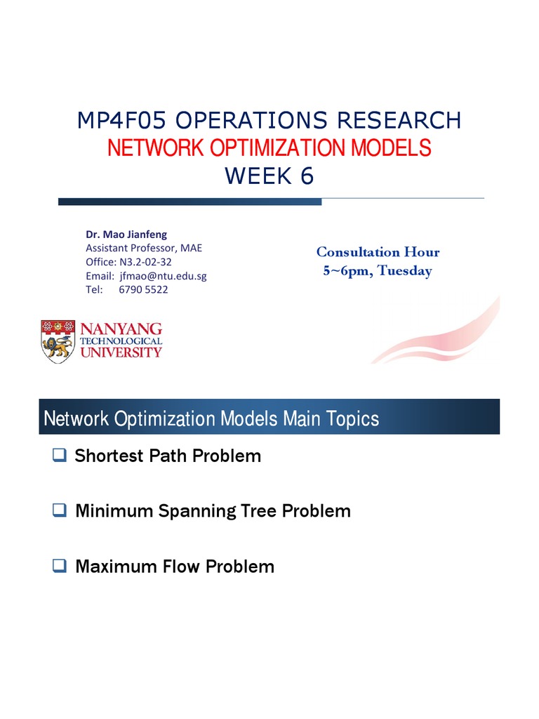 Network Optimization Models Linear Programming Mathematical Relations
