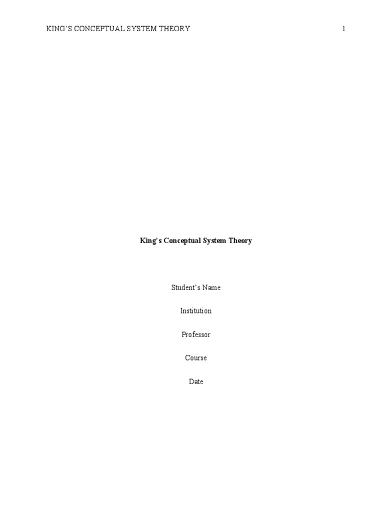 King's Conceptual System Theory | PDF | Nursing | System