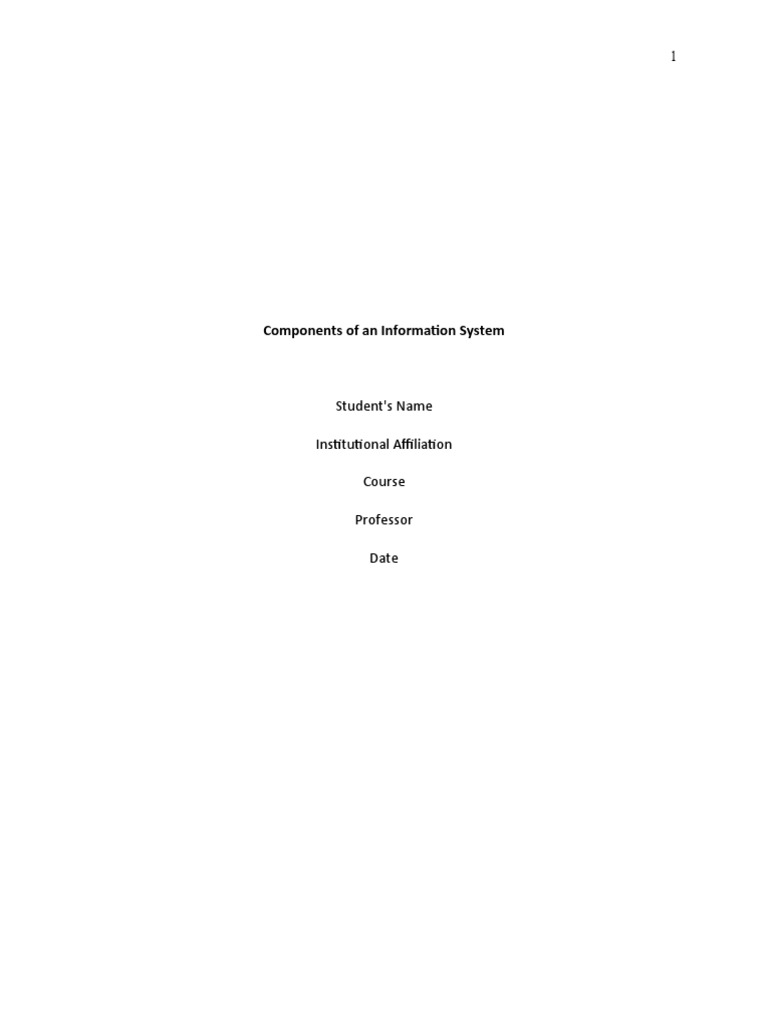 Components of an Information System | PDF | Computer Hardware ...