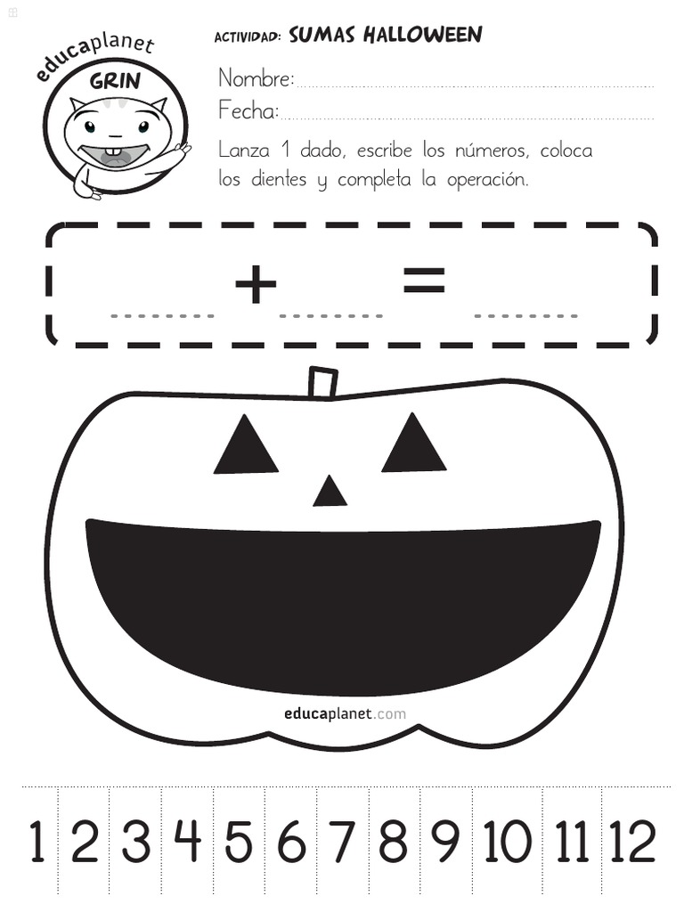 Sumas Calabaza Halloween Educaplanet Eb | PDF