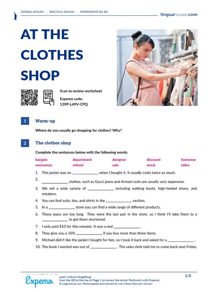 At The Clothes Shop American English Student Ver2 | PDF