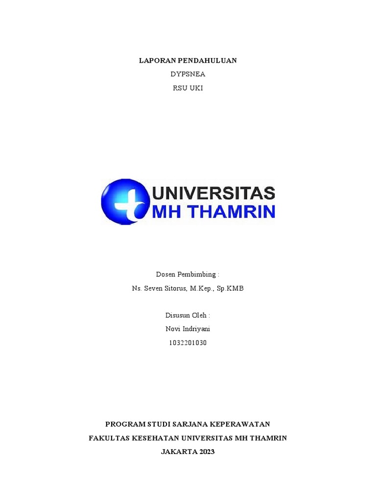 Laporan Pendahuluan Dispnea RSU UKI | PDF