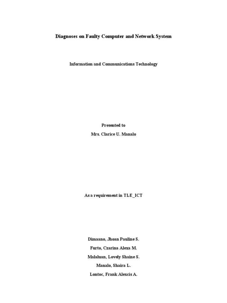 Diagnoses On Faulty Computer and Network System Research | PDF