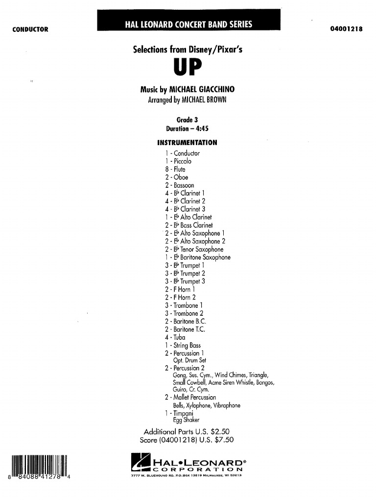 Selections From UP - Michael Giacchino (Arr. Michael Brown) | PDF