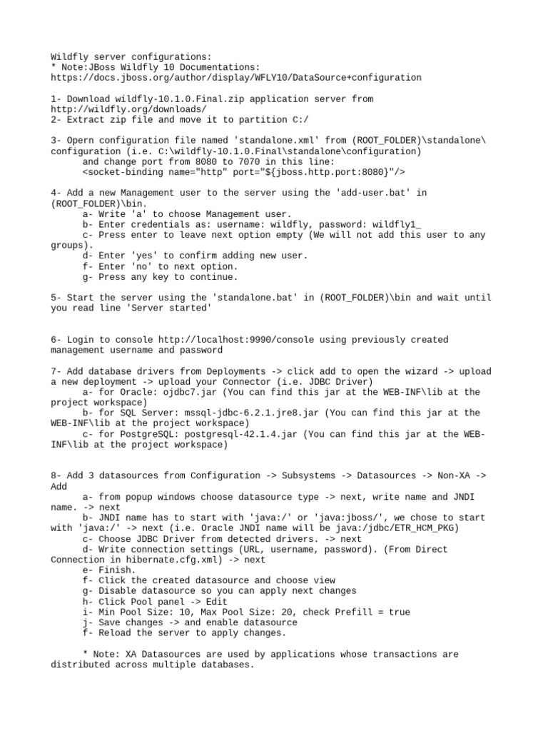 Wildfly Installation Steps | PDF | User (Computing) | Java (Programming Language)