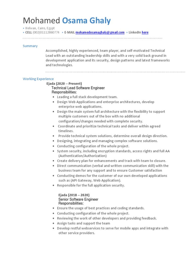 Mohamed Osama Resume | PDF | Spring Framework | Systems Engineering