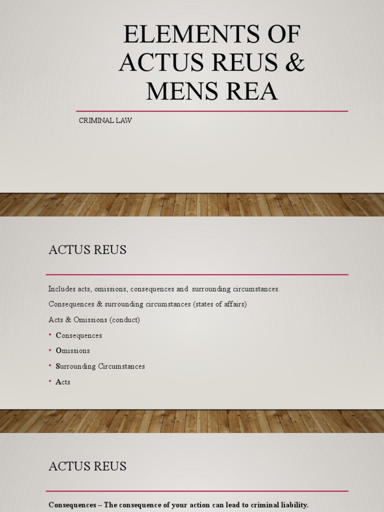 Actus Reus - Mens Rea | PDF