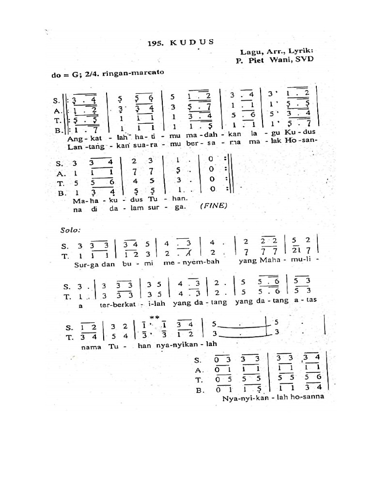 Kudus Angkatlah Hatimu Piet Wani | PDF