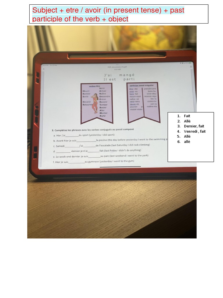 Passé Composé - Exercises With Answers | PDF