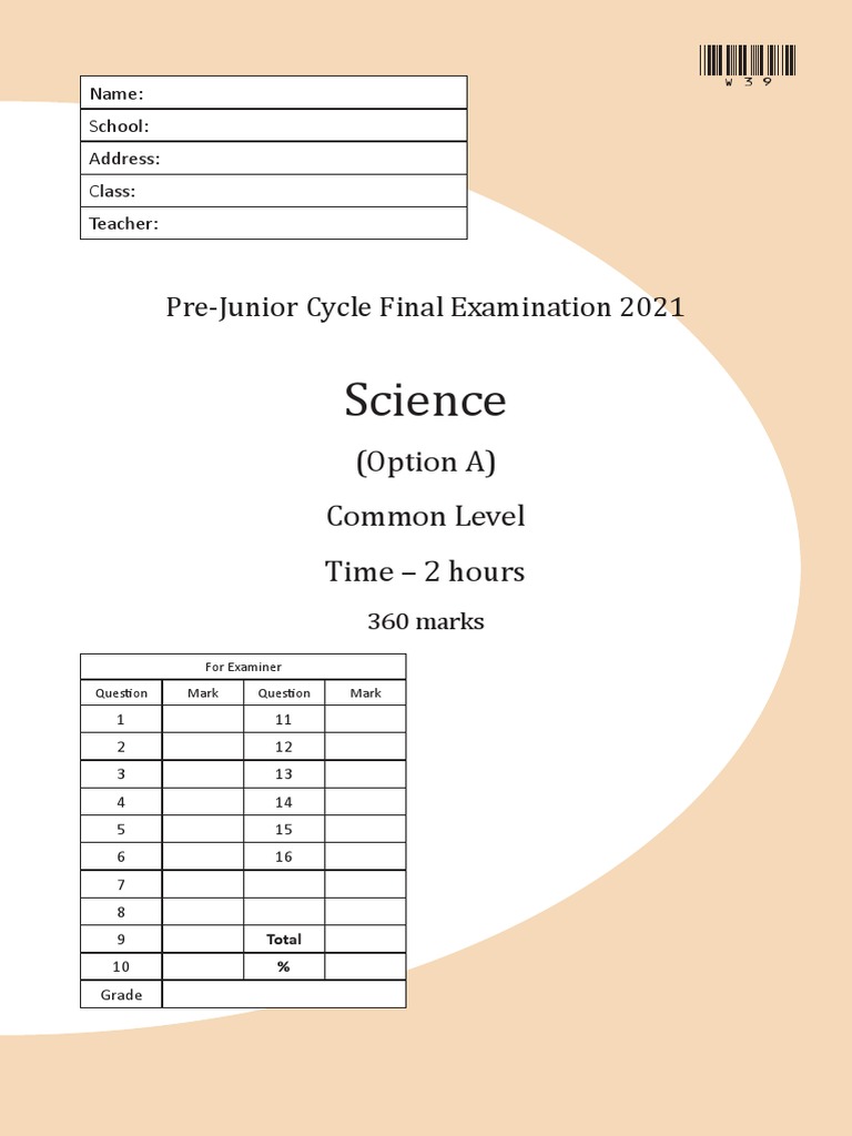 2021 JC Science Option A | PDF | Body Mass Index | Carbon Dioxide