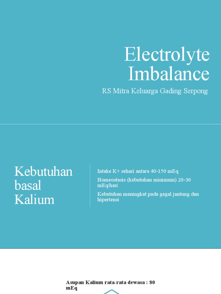 Electrolyte Imbalance | PDF