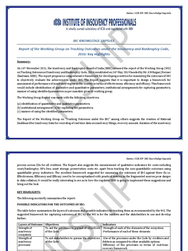 IBC - Knowledge - Capsule | PDF | Finance & Money Management