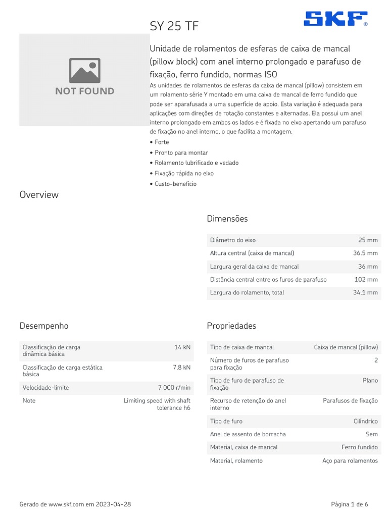 Unidade de Rolamento SY 25 TF | PDF | Software de aplicação | Parafuso