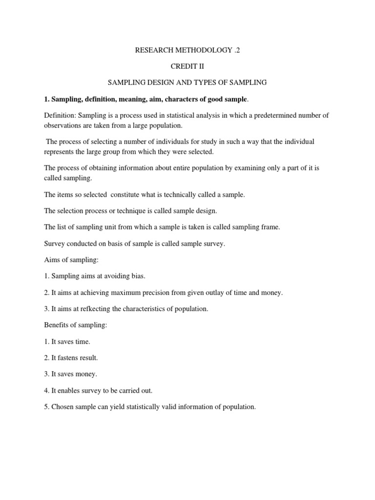 Research Methodology. Sampling-1 | PDF | Survey Methodology | Sampling ...