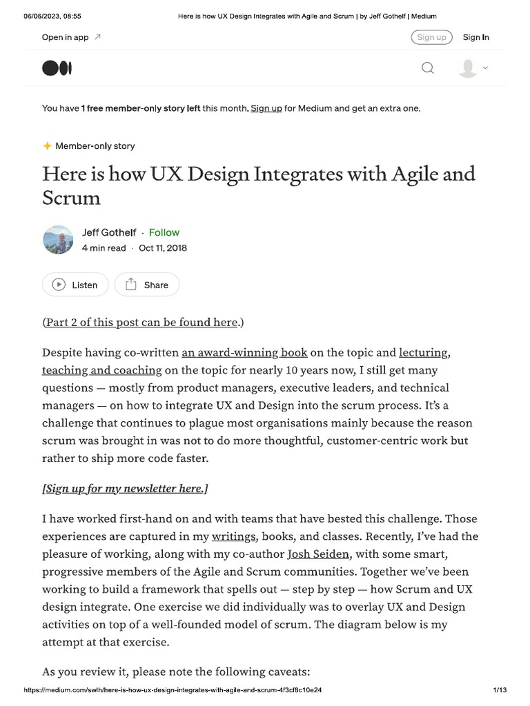 Como UX Design Se Integra Com o Agil | PDF