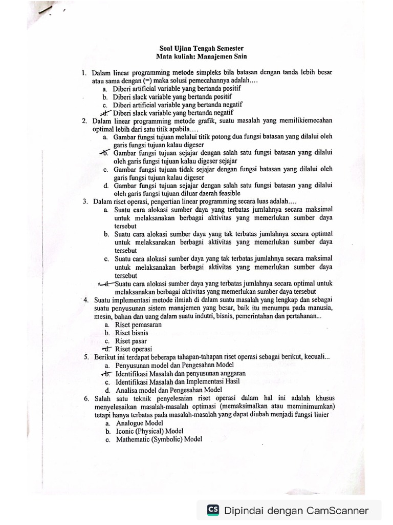 UTS MGT SAINS (M.Aqil - Khaliq) | PDF